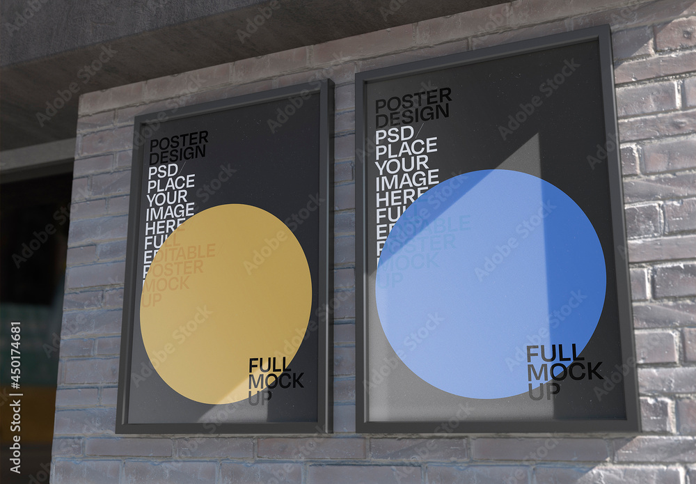 Two Poster Mockup Stock Template | Adobe Stock
