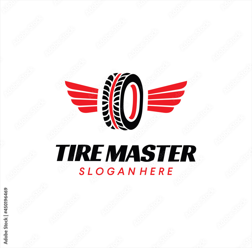 Tire Wing Logo design Template Vector Illustration. Wheels and tires ...