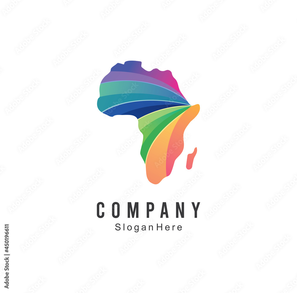 Abstract Colorful Africa Map logo Design template Stock Vector ...