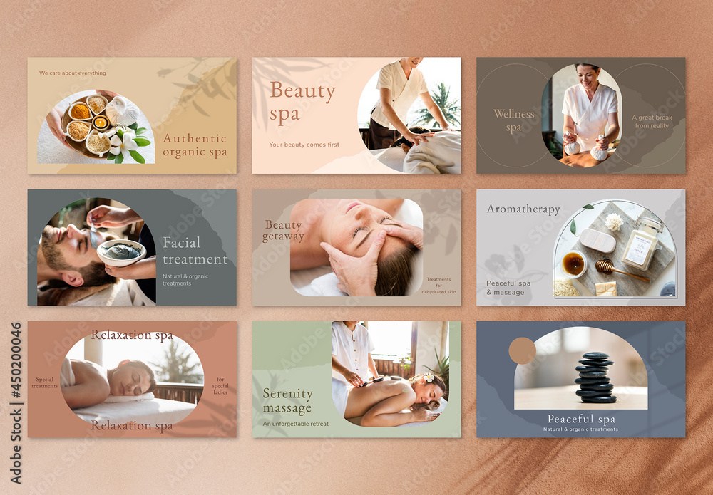 Wellness Spa Banner Layout Set Stock Template | Adobe Stock