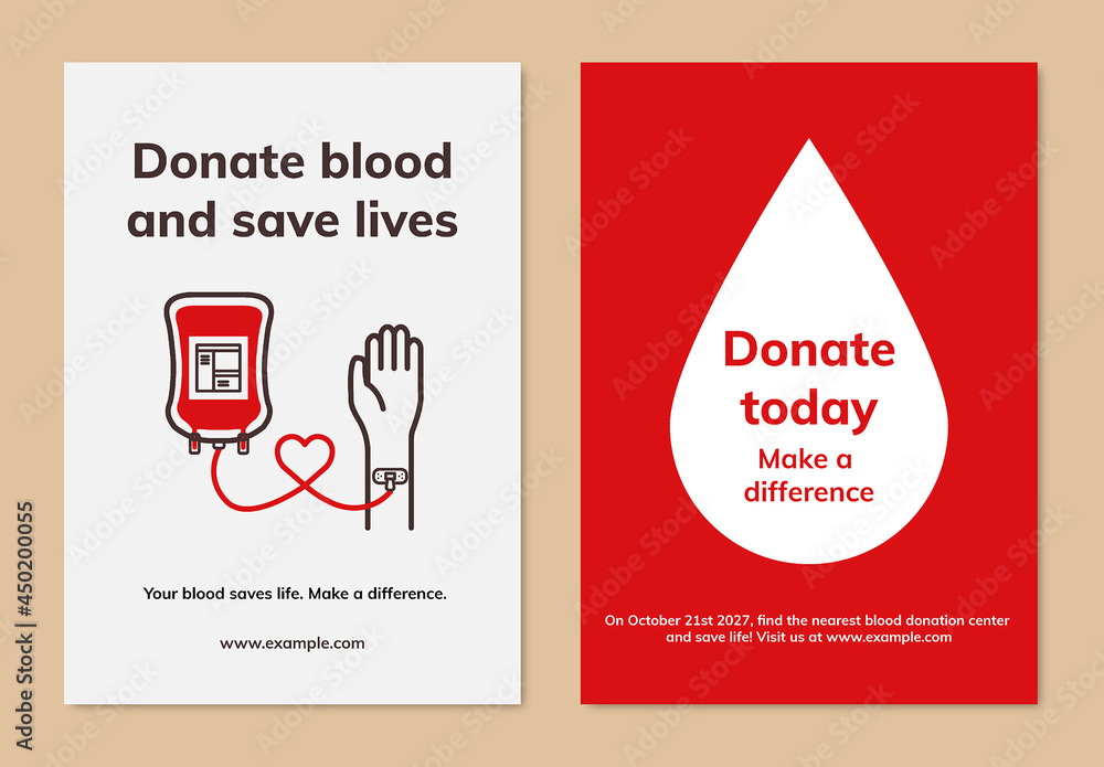 Blood Donation Campaign Poster Template Stock Template | Adobe Stock