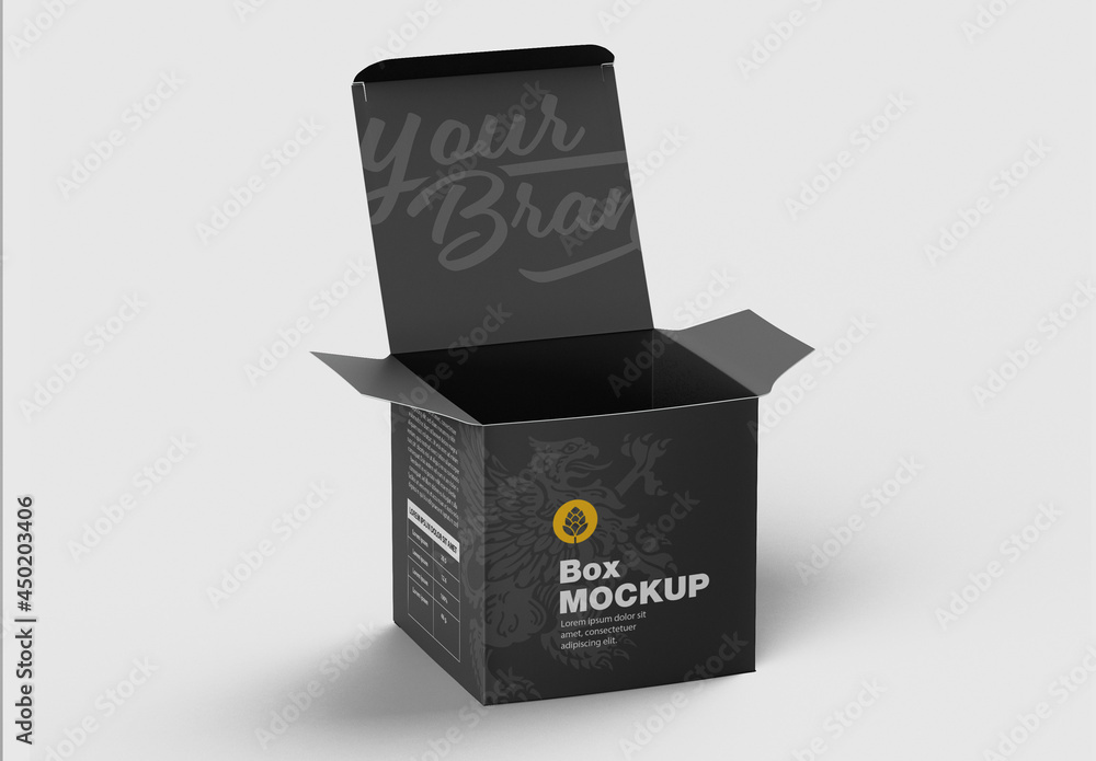 Open Cardboard Box Mockup Stock Template | Adobe Stock