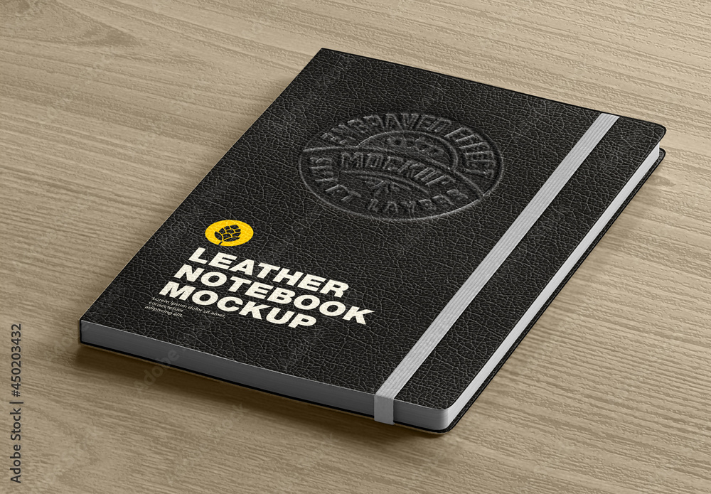 Leather Notebook Mockup Stock Template | Adobe Stock