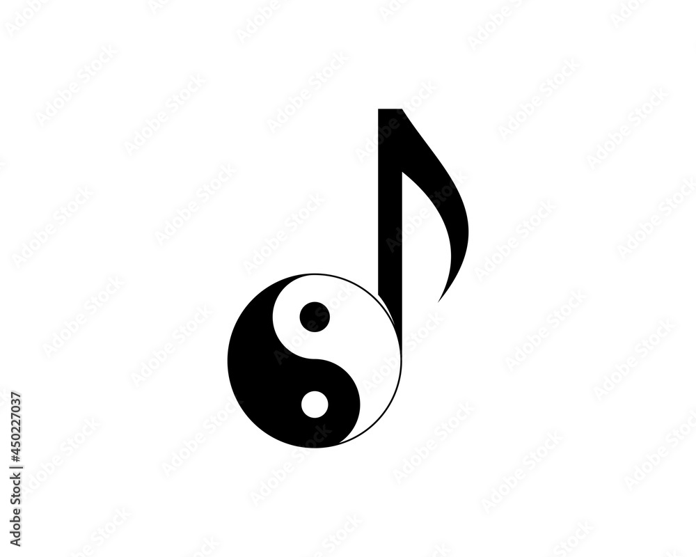 Music note with yin and yang symbol logo Stock Vector | Adobe Stock
