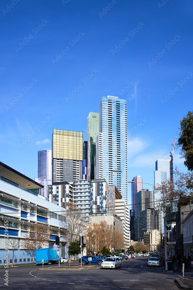 Melbourne city buildings around RMIT University district Stock Photo ...