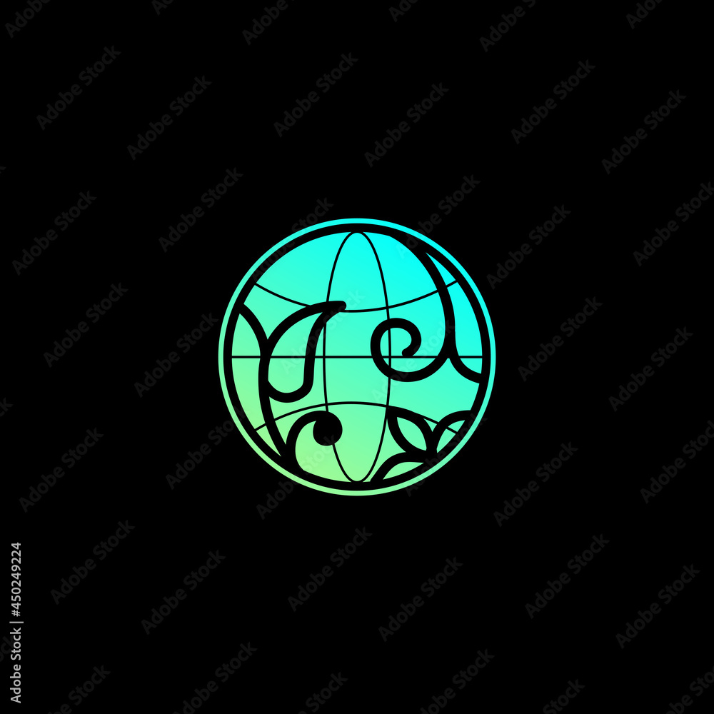 Vector combination of earth and leaf logo. Planet and eco symbol or ...