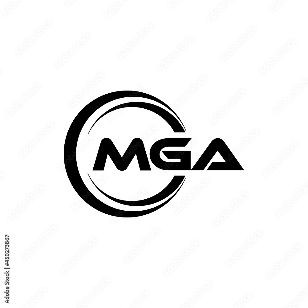 MGA letter logo design with white background in illustrator, vector ...
