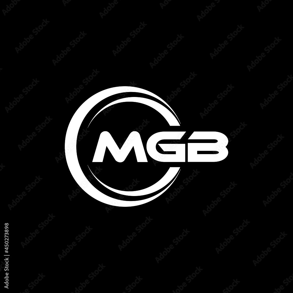 MGB letter logo design with black background in illustrator, vector ...