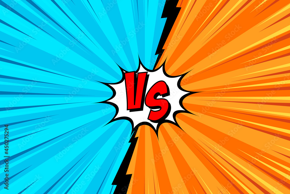Cartoon comic background. Fight versus. Comics book colorful ...
