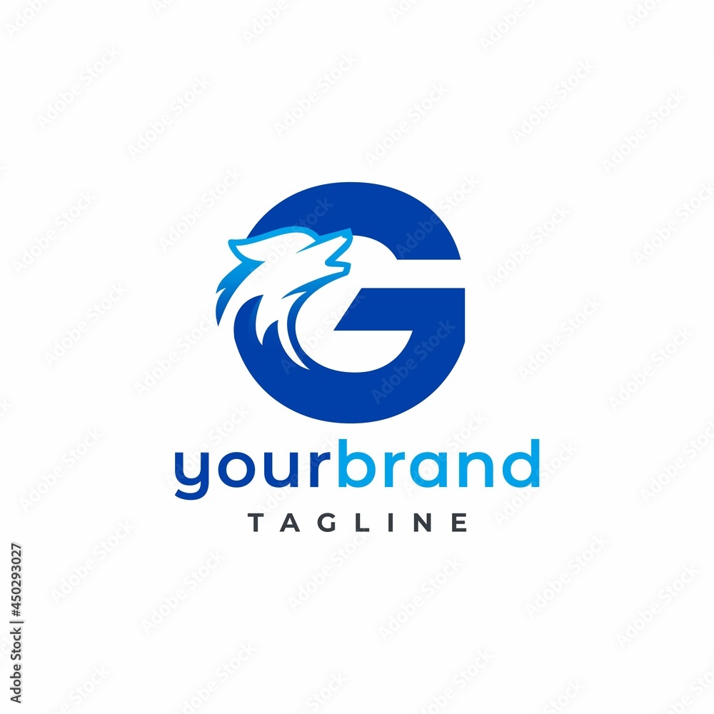Letter G Wolf Logo Design Vector , Initial Gaming Logo Stock Vector ...