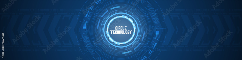 Abstract circle digital technology, arrow speed up background, smart ...