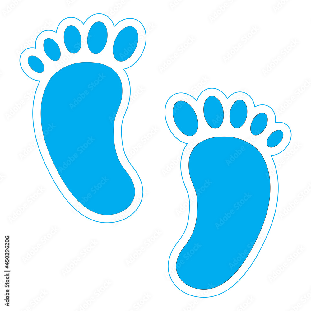 Blue baby footprint design. Creative baby footmark concept illustration ...