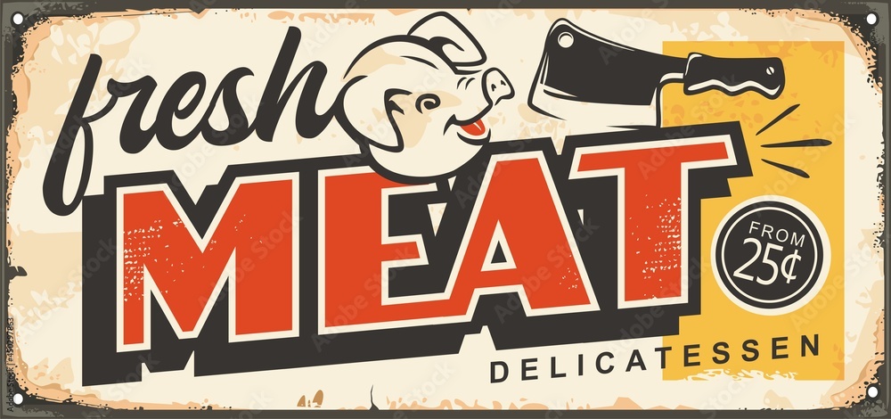 Vintage Butcher Shop Signs