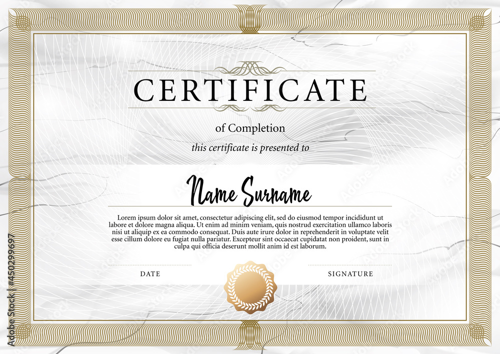 Certificate or diploma template in classic style. Certificate of ...