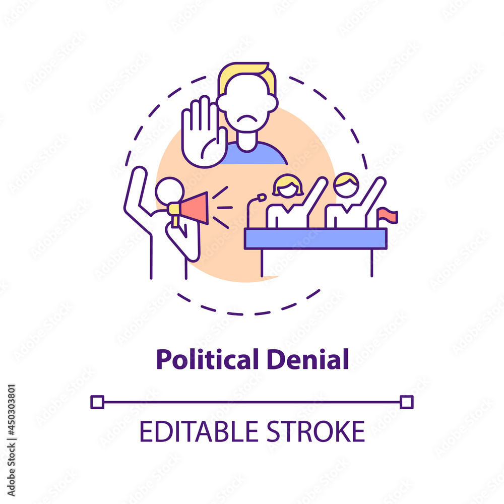 Political denial concept icon. Ethical responsibility. Green ...