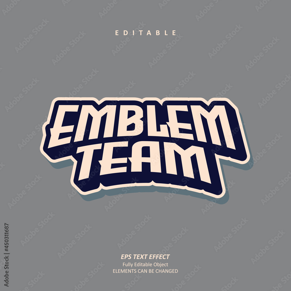 emblem team sport text effect editable premium vector Stock Vector ...