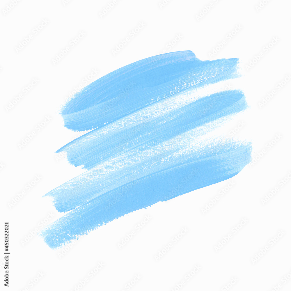 Sky blue brush stroke paint texture white background. Perfect art ...
