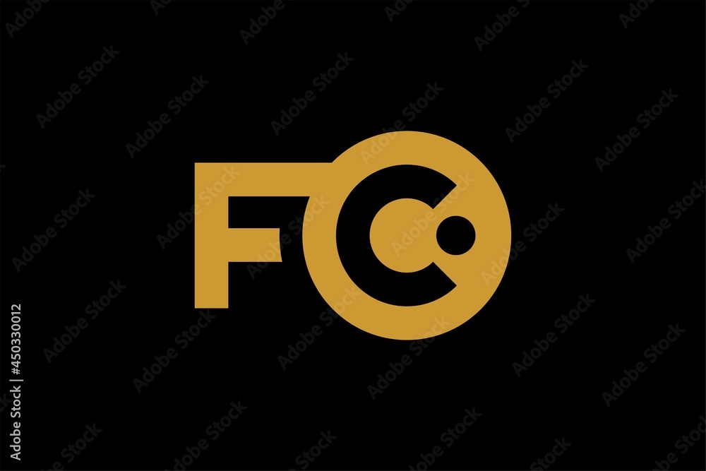 Letter FC logo design vector. Monogram FC abstract symbol. Stock Vector ...