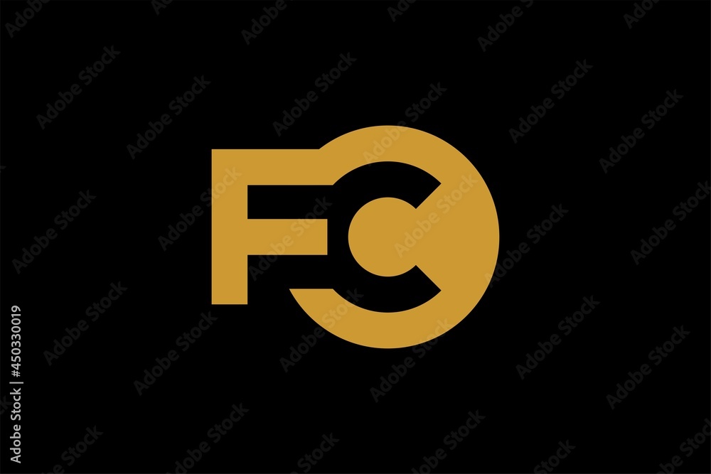 Letter FC logo design vector. Monogram FC abstract symbol. Stock Vector ...