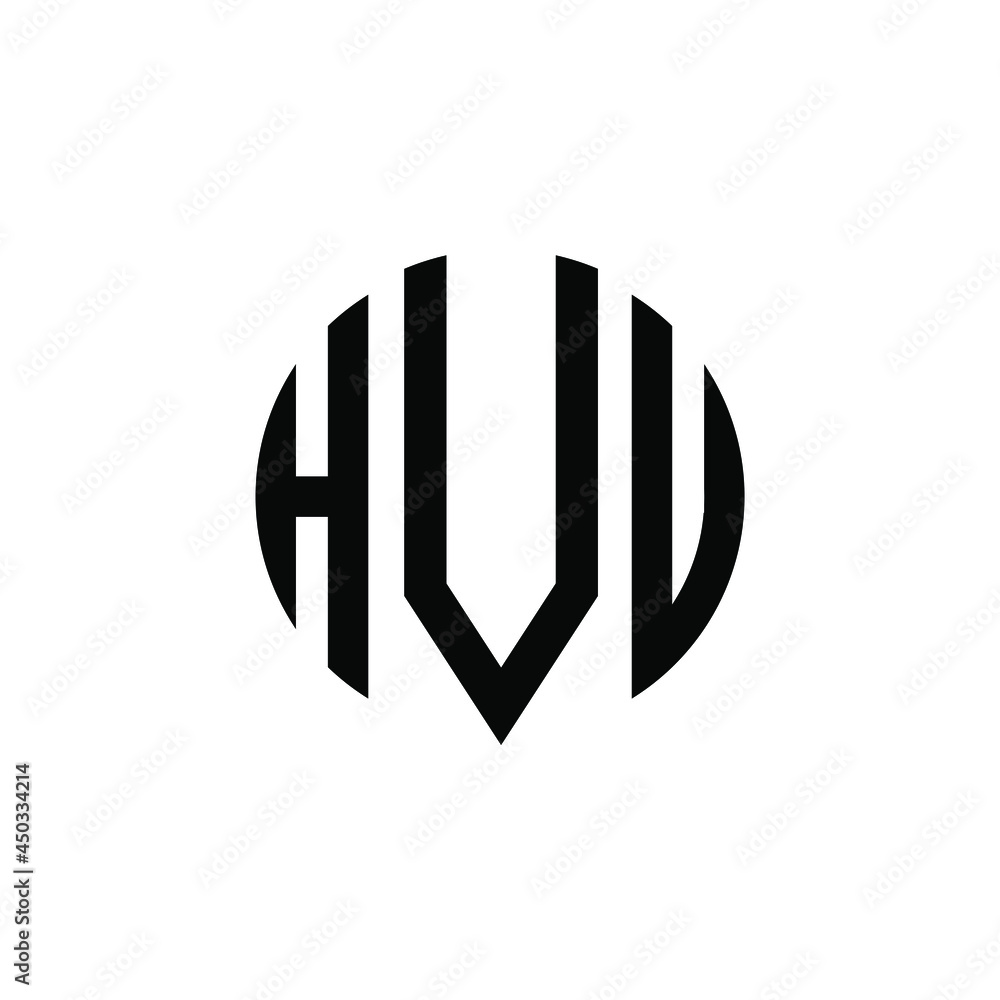 HVV letter logo design. HVV modern letter logo with black background ...