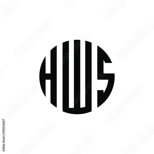 HWS letter logo design. HWS modern letter logo with black background ...