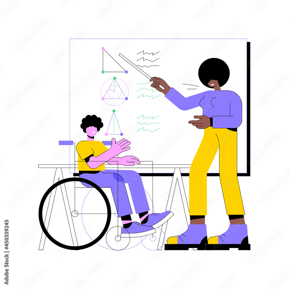 Inclusive education abstract concept vector illustration. Inclusive ...