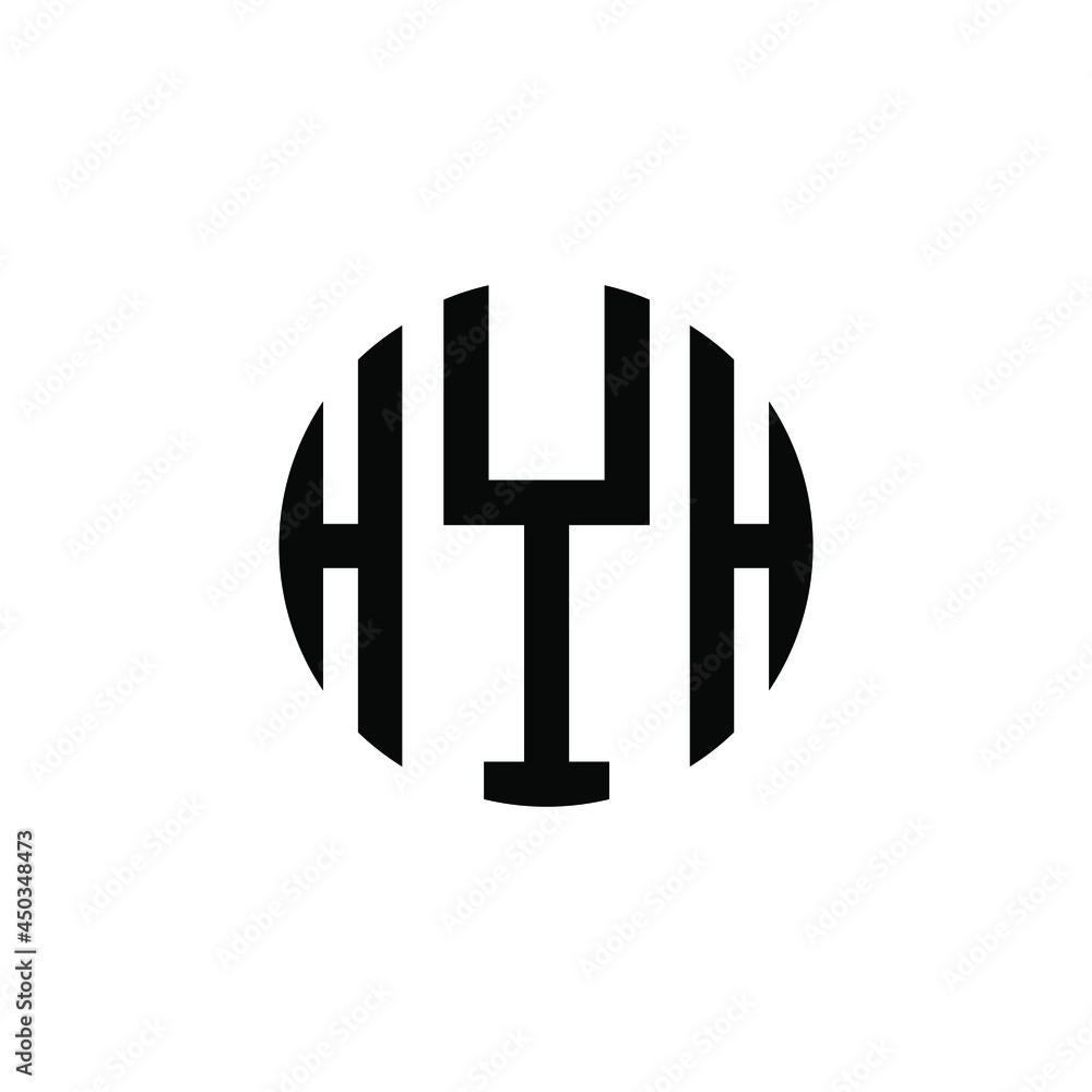 HYH letter logo design. HYH modern letter logo with black background ...