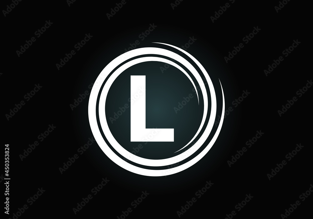 Initial L monogram alphabet in the spiral. Swirl spiral infinity logo ...