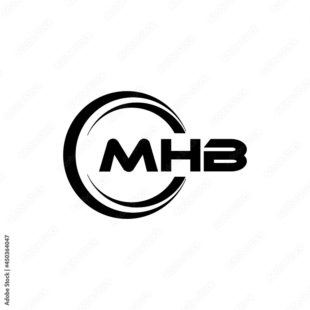 MHB letter logo design with white background in illustrator, vector ...