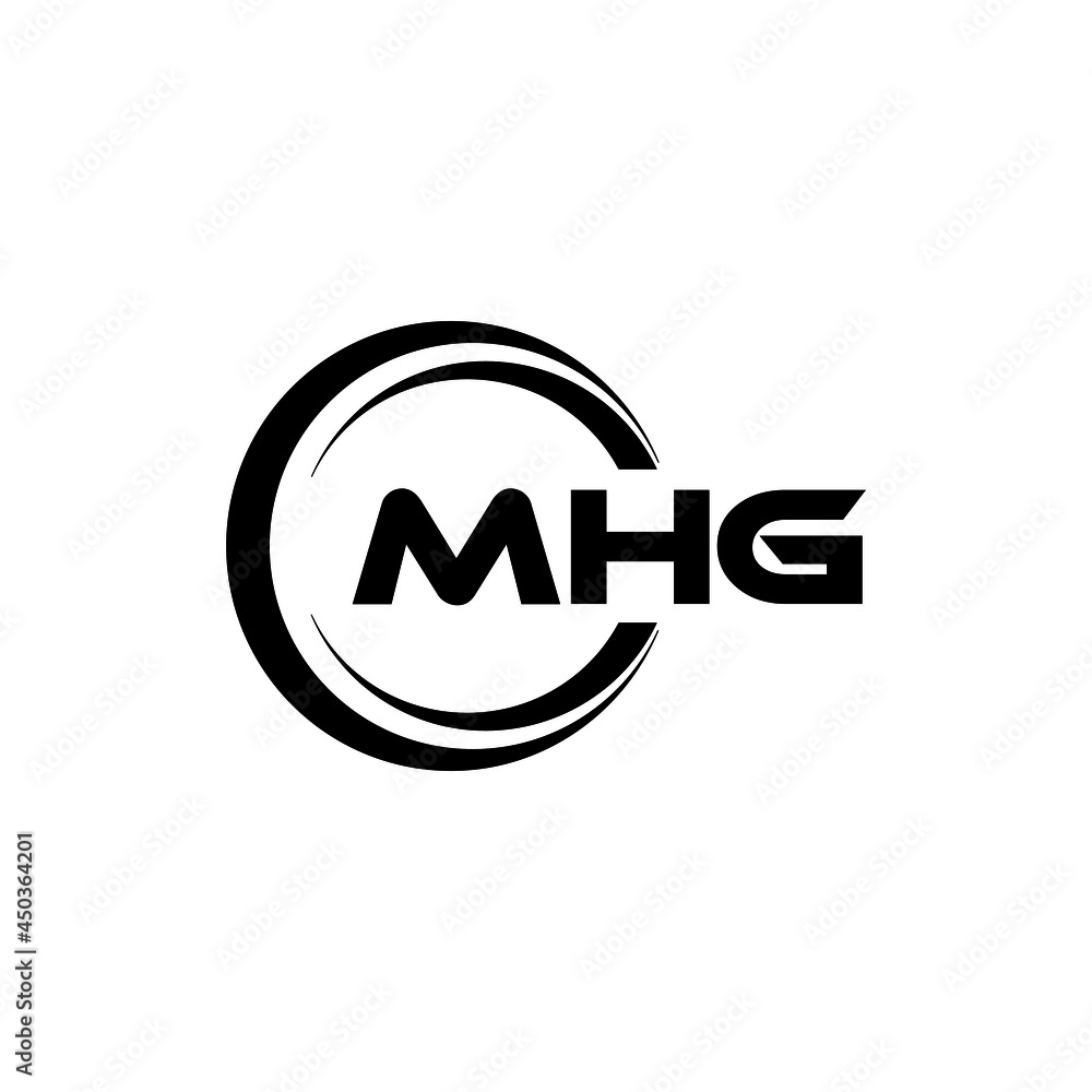 MHG letter logo design with white background in illustrator, vector ...