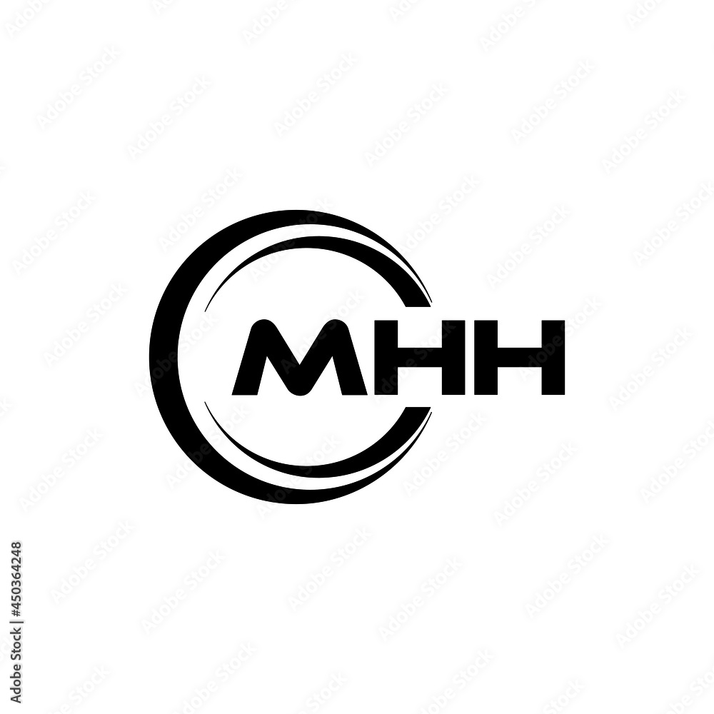 MHH letter logo design with white background in illustrator, vector ...
