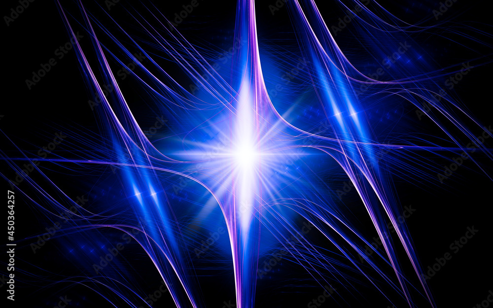 abstract illustration of a computer generated fantastic star in various ...
