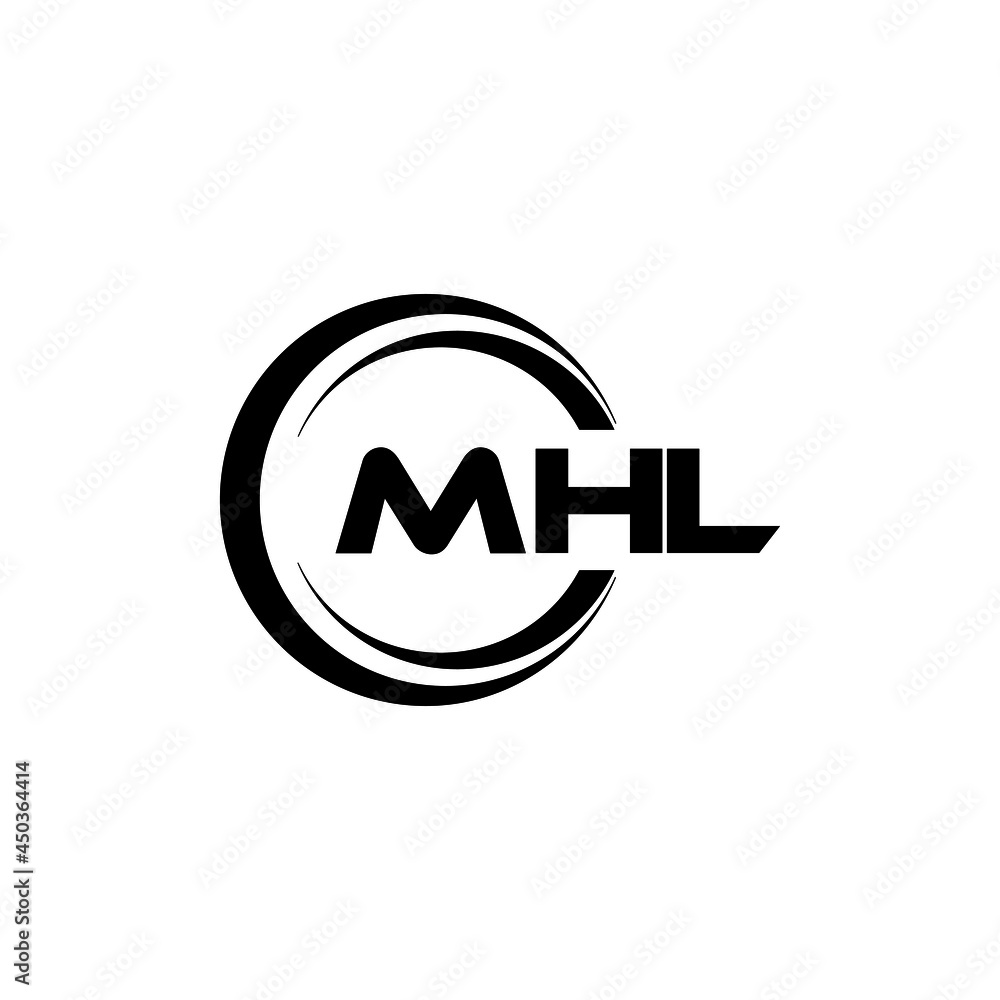 MHL letter logo design with white background in illustrator, vector ...