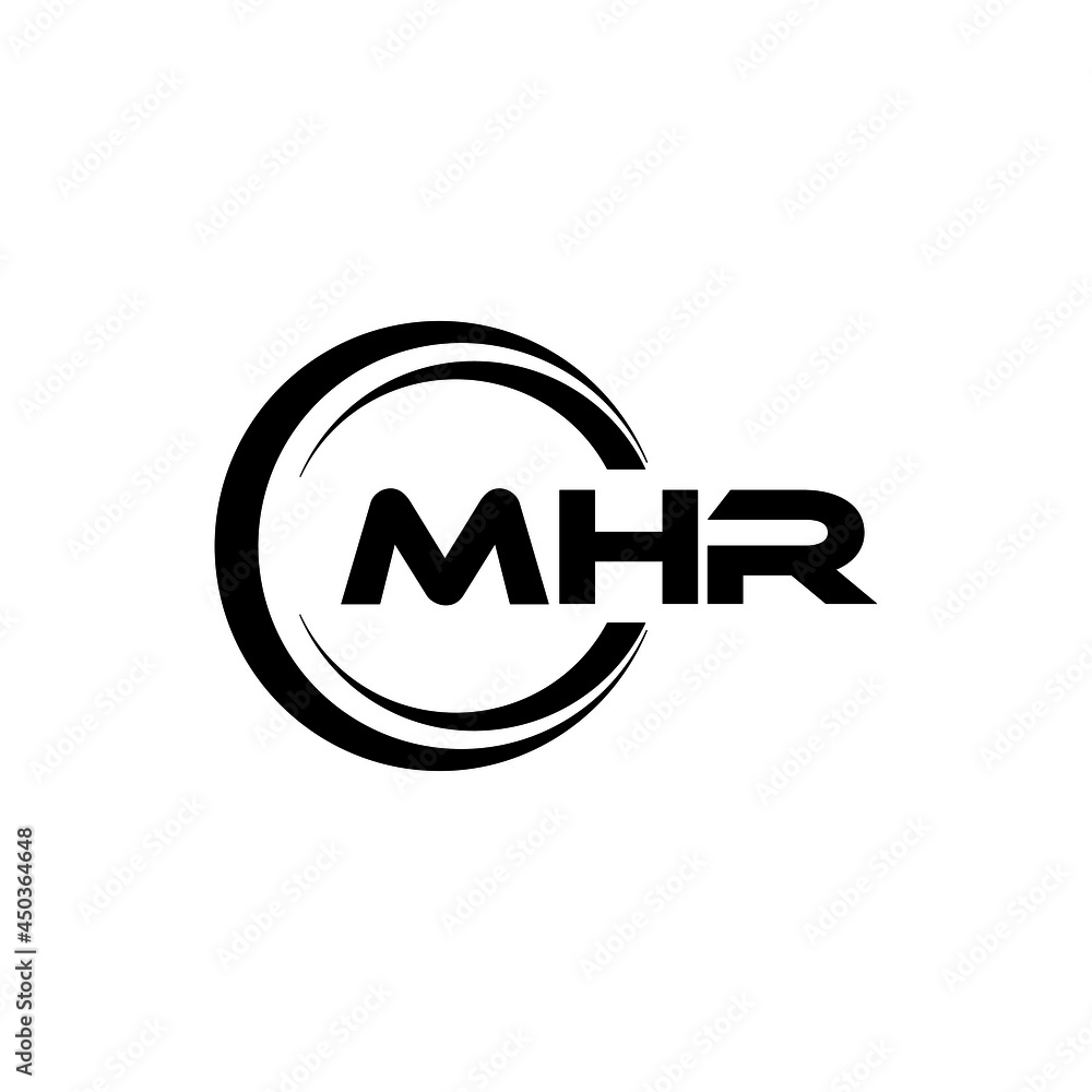 MHR letter logo design with white background in illustrator, vector ...