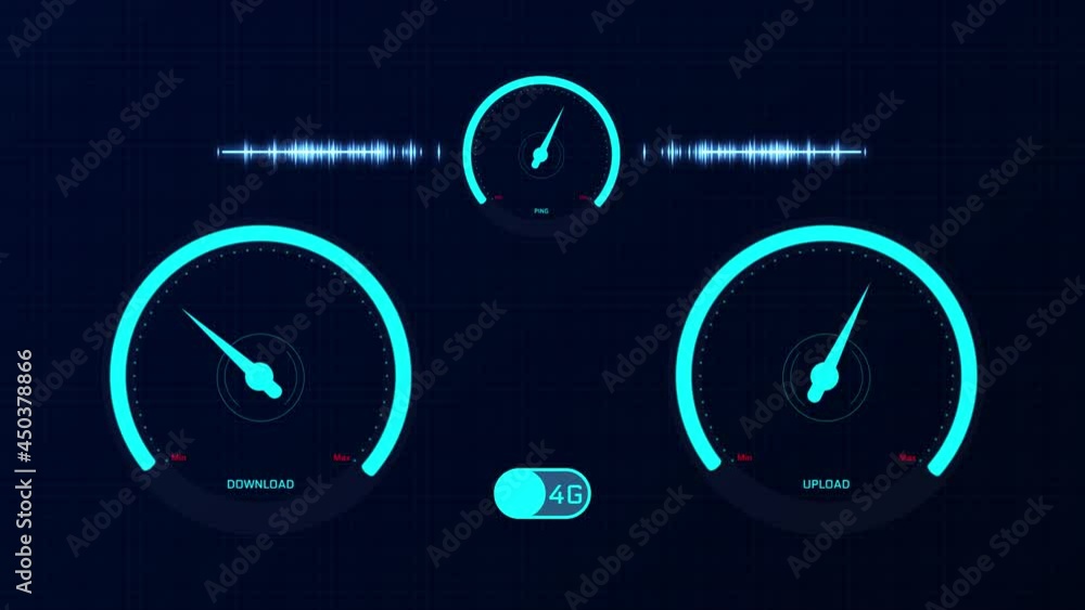 Video Stock 5g Technology Concept Speed Test Mobile Application Running