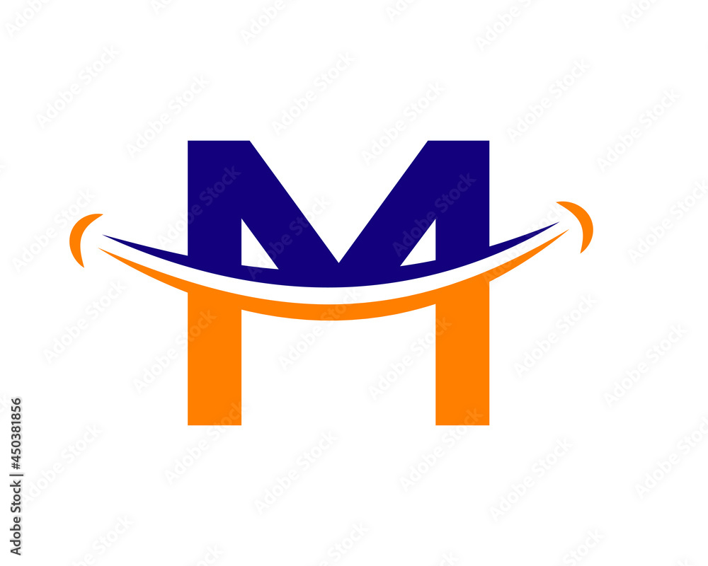 Smile logo with M letter concept. Initial Letter M Happy logo. Letter M ...