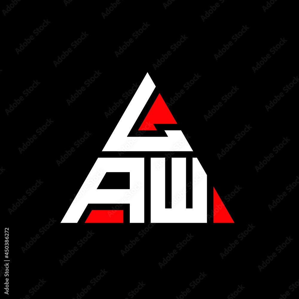 LAW triangle letter logo design with triangle shape. LAW triangle logo ...