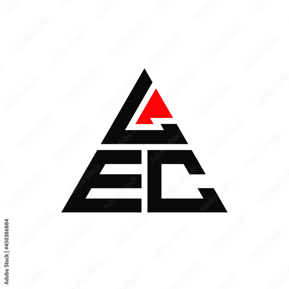 LEC triangle letter logo design with triangle shape. LEC triangle logo ...