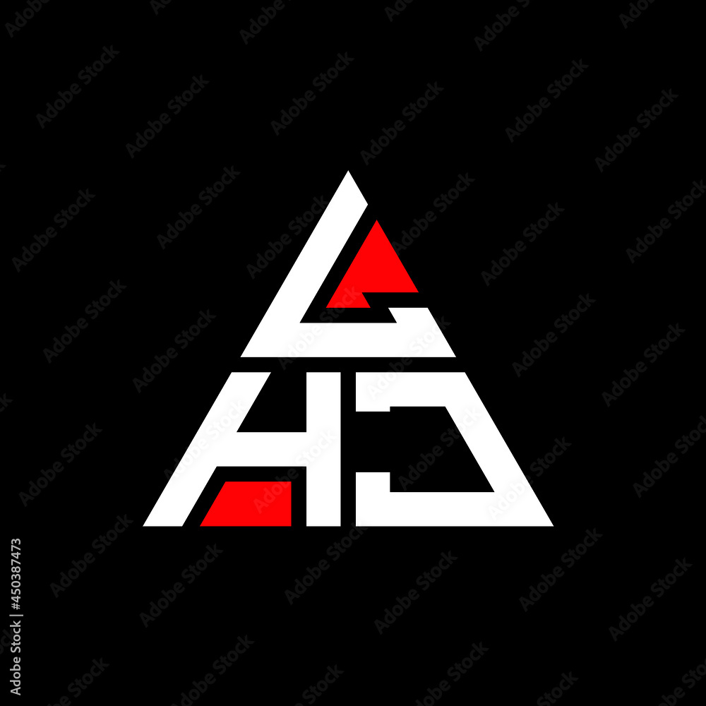 LHJ triangle letter logo design with triangle shape. LHJ triangle logo ...