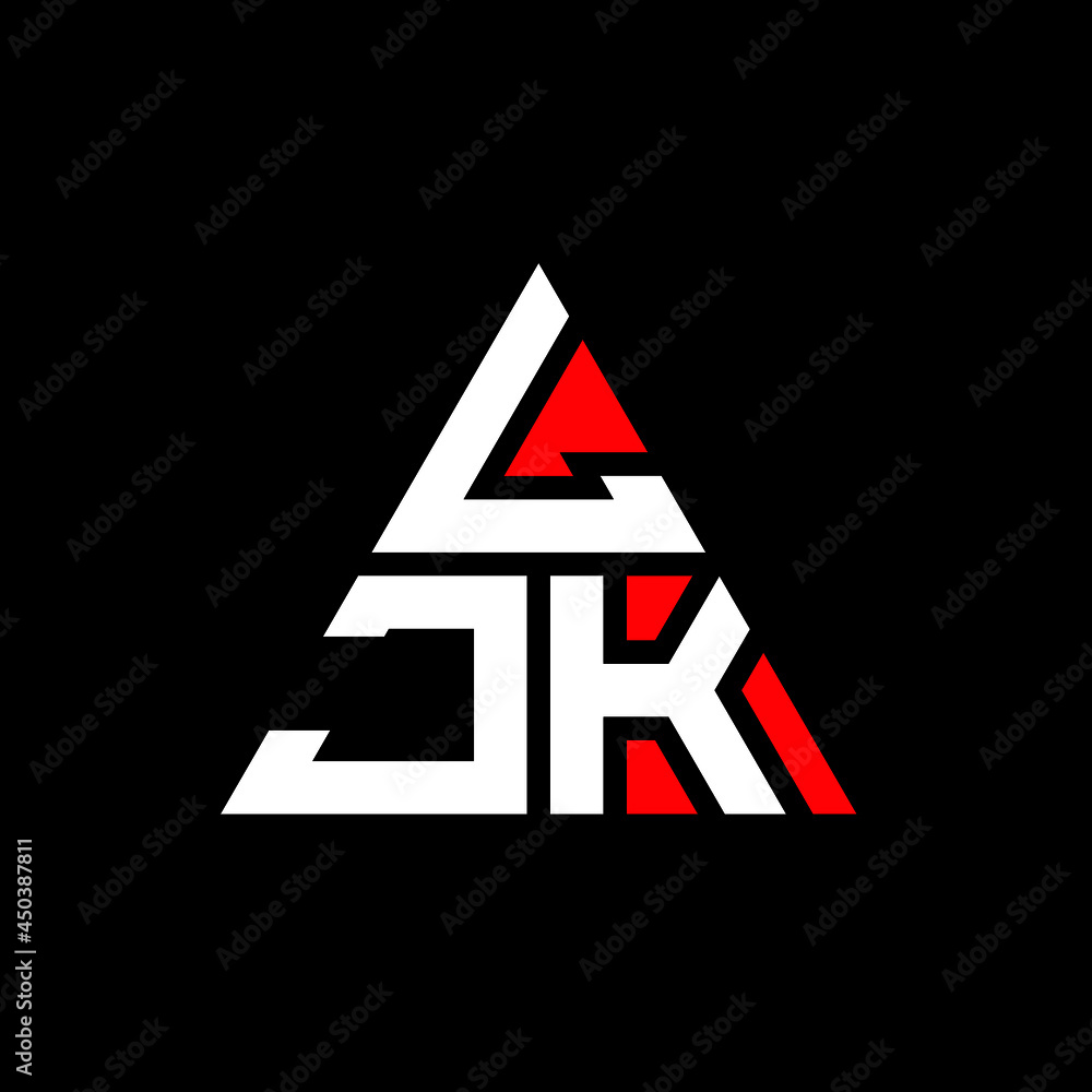 LJK triangle letter logo design with triangle shape. LJK triangle logo ...