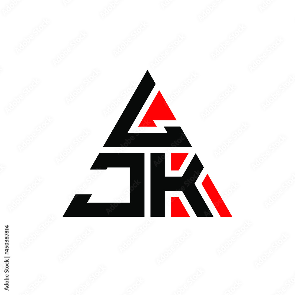 LJK triangle letter logo design with triangle shape. LJK triangle logo ...