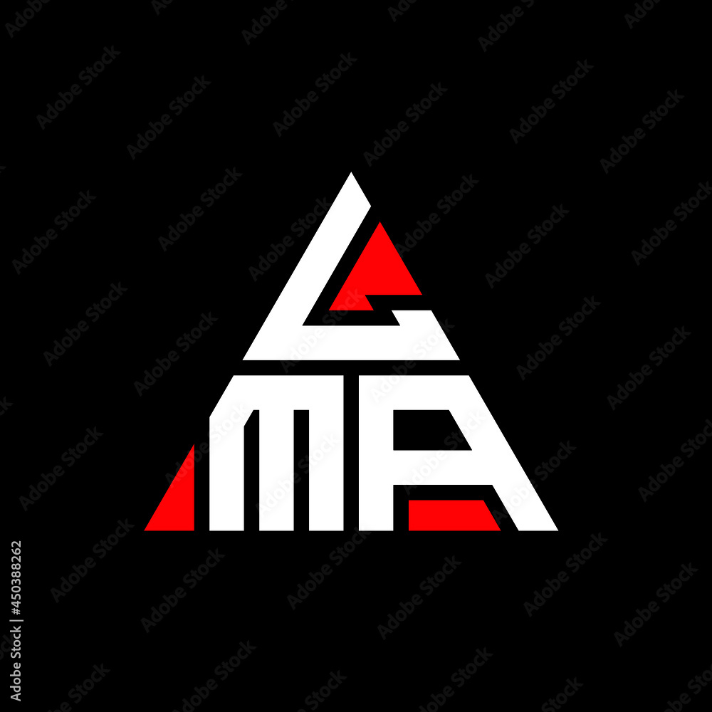 LMA triangle letter logo design with triangle shape. LMA triangle logo ...