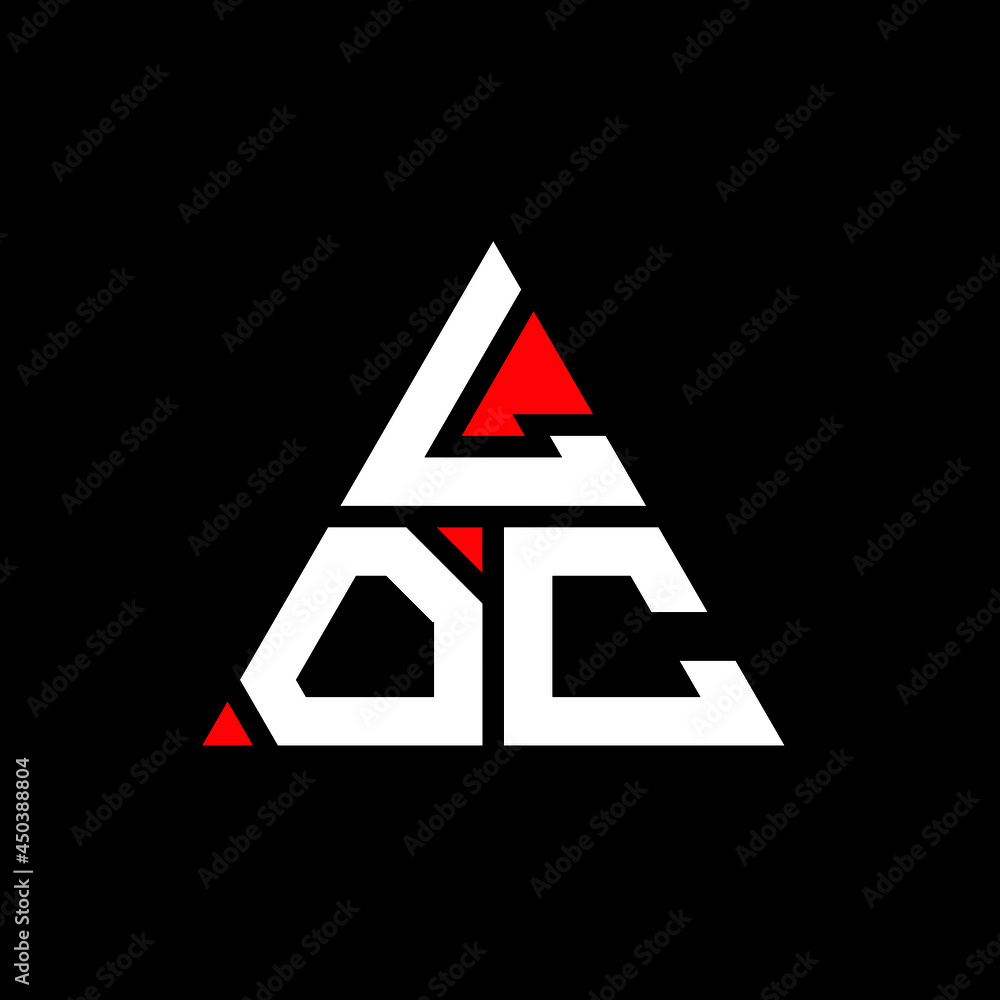LOC triangle letter logo design with triangle shape. LOC triangle logo ...