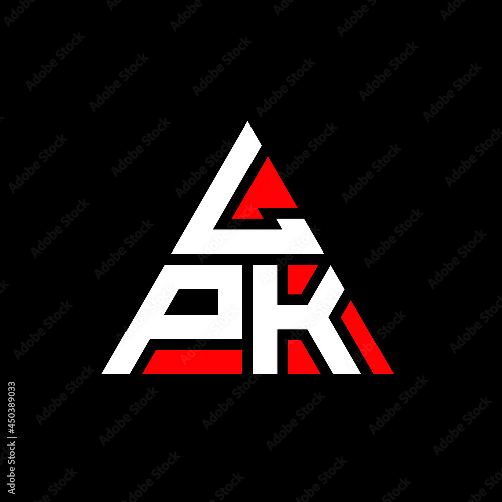 LPK triangle letter logo design with triangle shape. LPK triangle logo ...