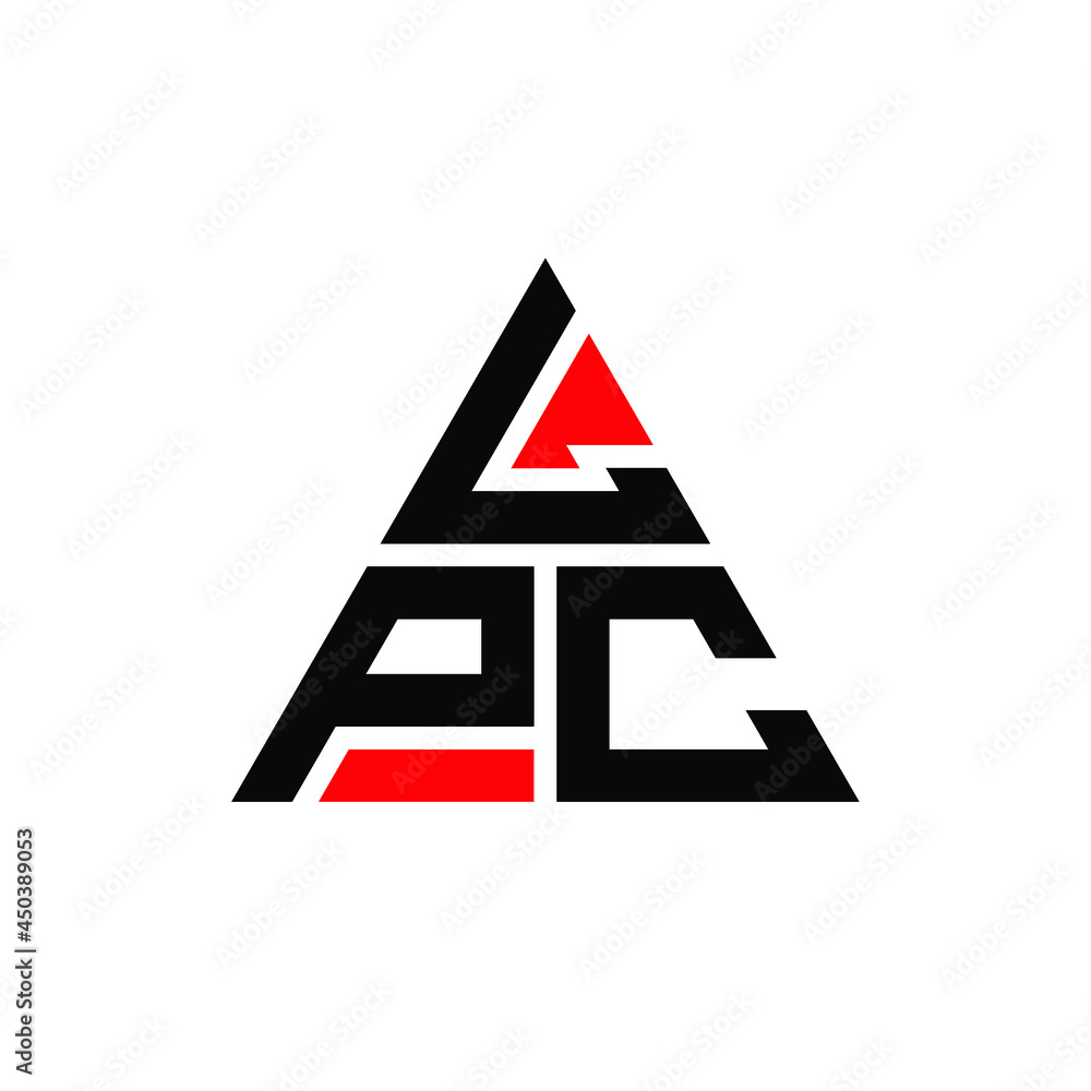 LPC triangle letter logo design with triangle shape. LPC triangle logo ...