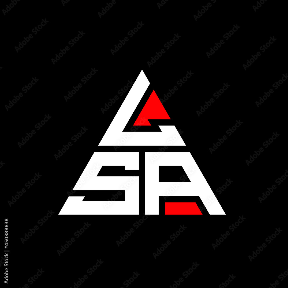 LSA triangle letter logo design with triangle shape. LSA triangle logo ...
