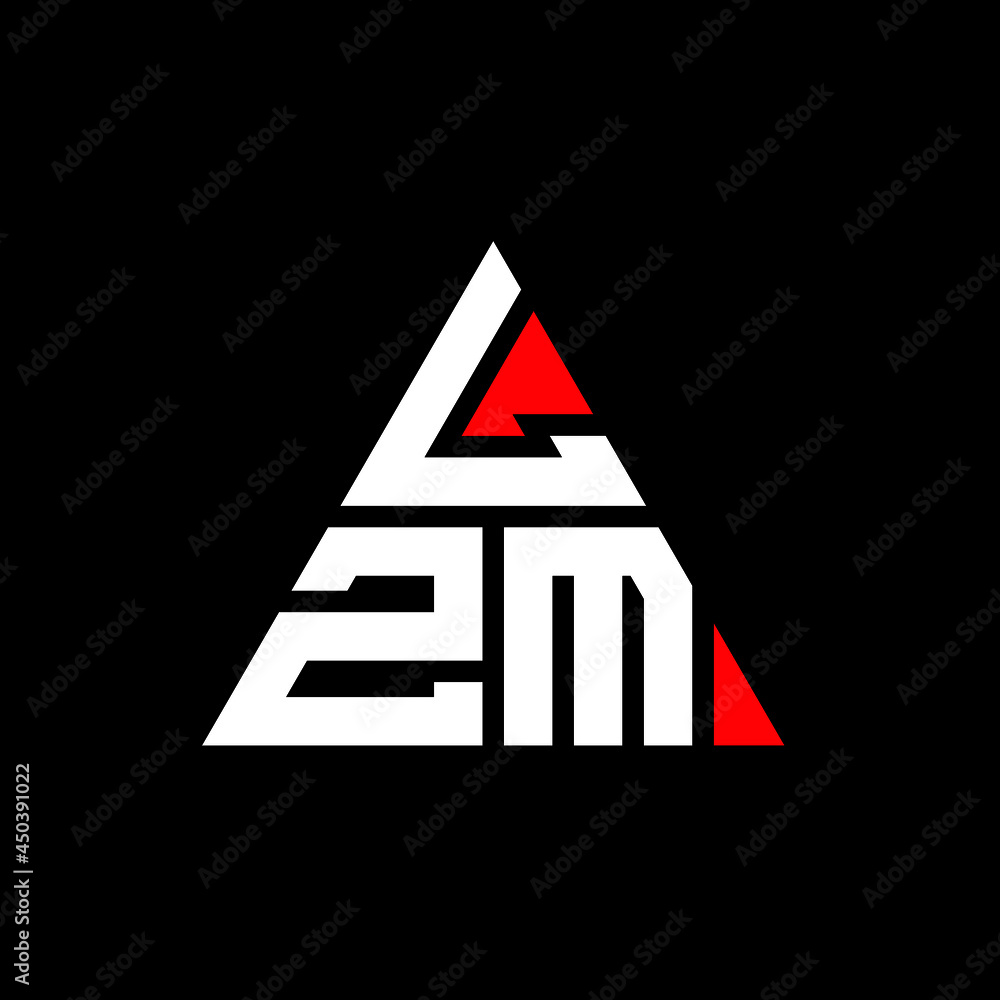 LZM triangle letter logo design with triangle shape. LZM triangle logo ...