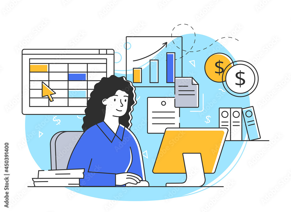 Female Accountant Clipart