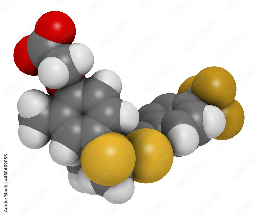 GW501516 (endurobol) performance enhancing drug molecule (illegal). 3D ...