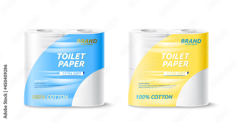 Vector realistic toilet paper roll package mockup Stock Vector | Adobe ...